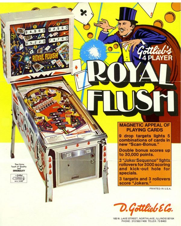 Flipper Royal Flush Gottlieb 1976 - Jeux - Billards Toulet